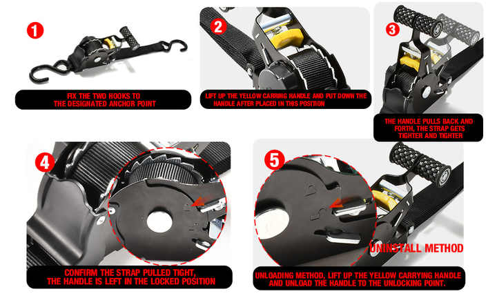 Xiangle Automatic Retractable Ratchet Strap - 25mm 680kgs