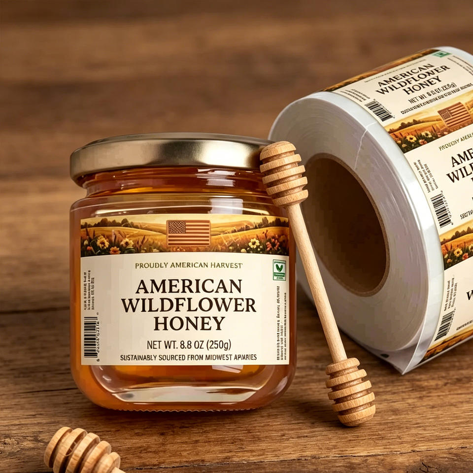 Custom Rectangular PVC Adhesive Labels on Roll | Waterproof Food ...