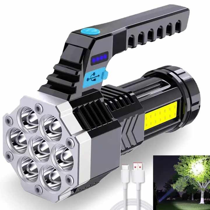 100000 Lumen LED Flashlight - Powerful, Rechargeable Light