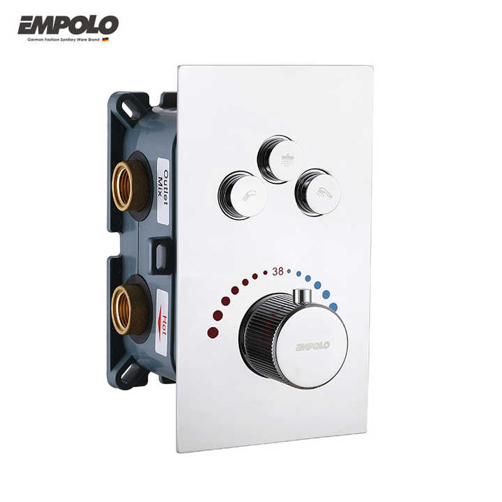 EMPOLO Shower Valve - Thermostatic 3 Way Chrome Push Button