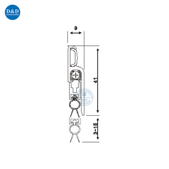 Aluminum Door Bottom Seal Strip Sound Proof Adjustable Door Bottom Seal ...