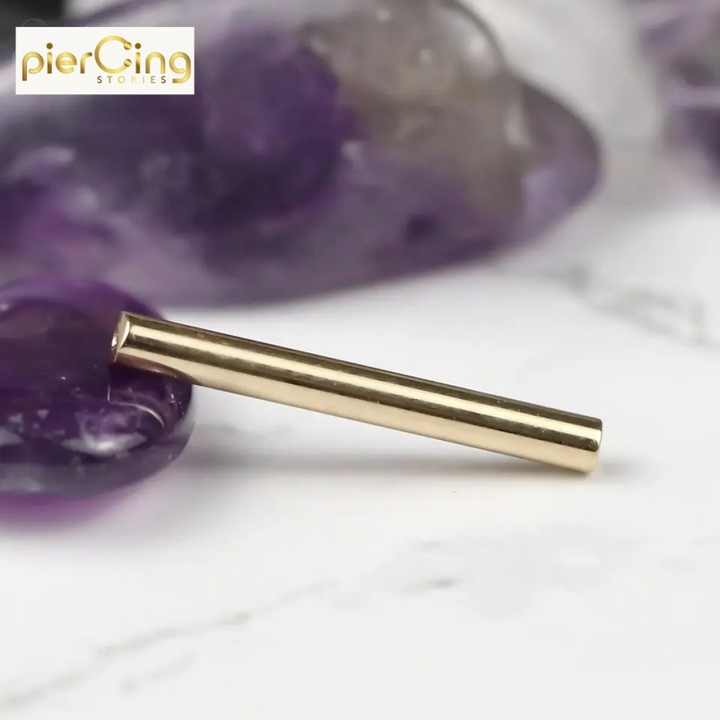 Piercing Stories 14K Solid Gold Threadless Nipple Bar Body Piercing ...