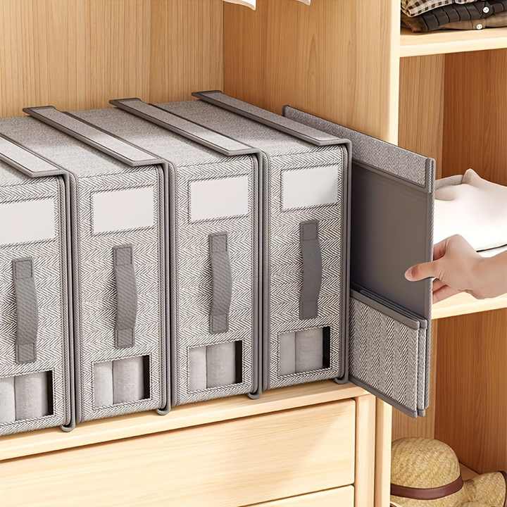 4 Pack Bed Sheet Organizers Storage Foldable Bedding Organizer Bins for ...