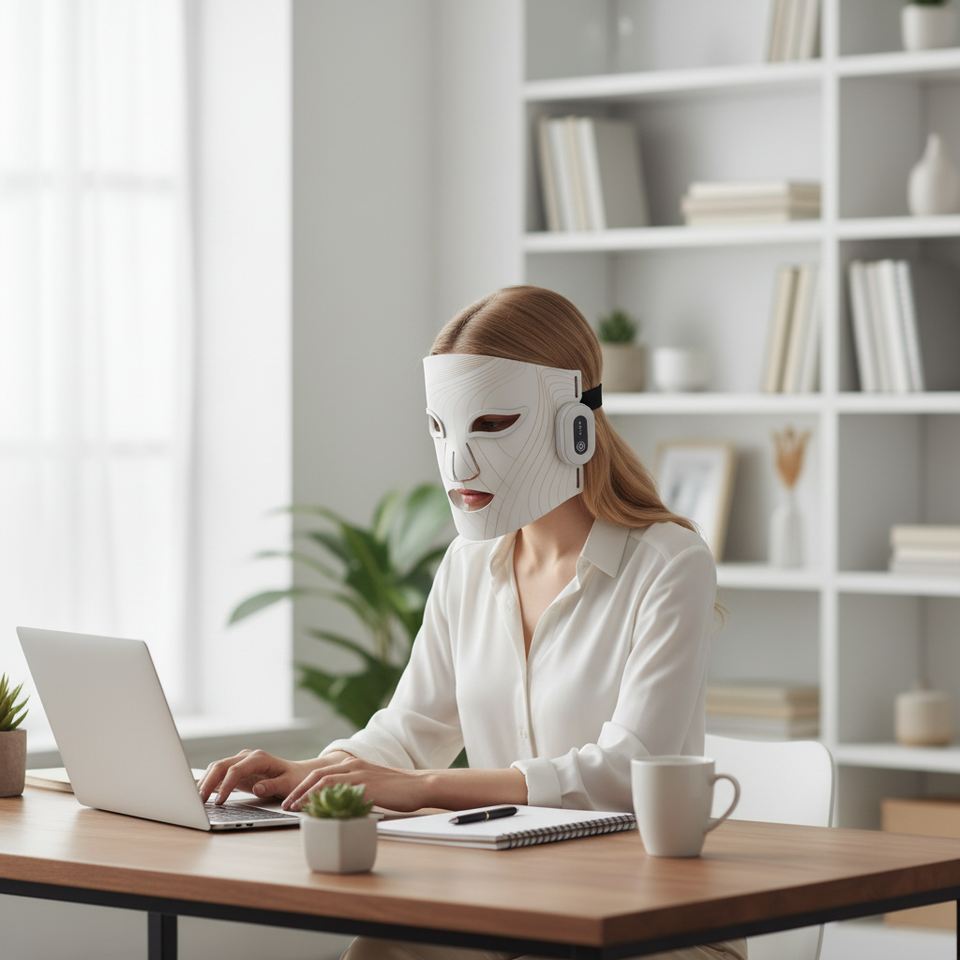 Wireless LED Face Neck Head Mask Silicone Light Therapy Mask OEM ...