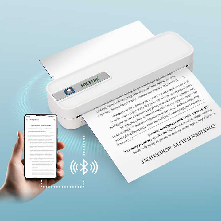 Small Size Rechargeable Inkless Documents A4 Wireless Portable Printer ...