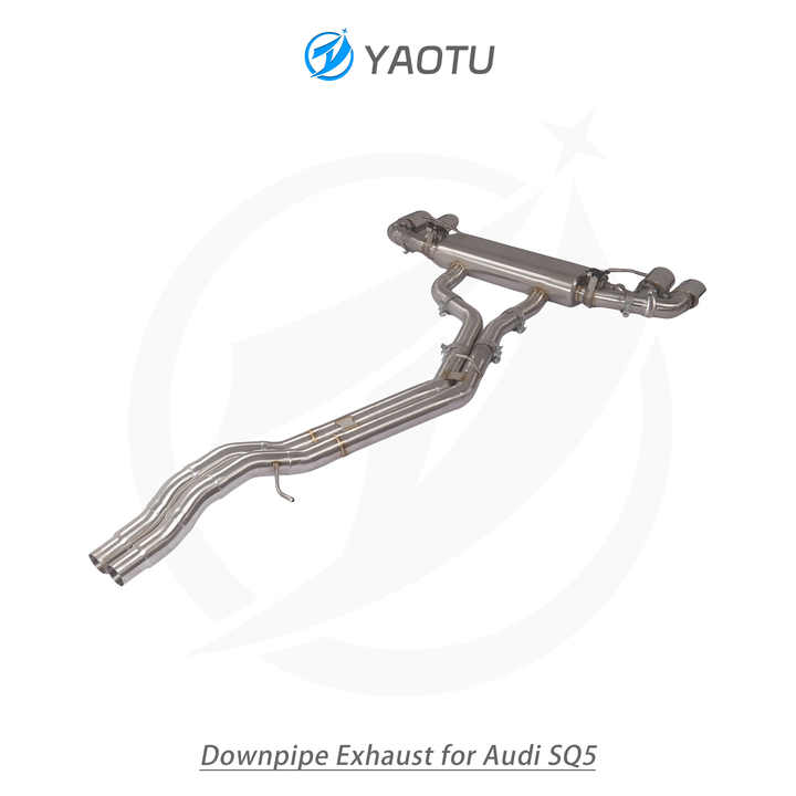YT Stainless Steel Mid-Rear Exhaust System with Valve, Quad Exit (Dual ...