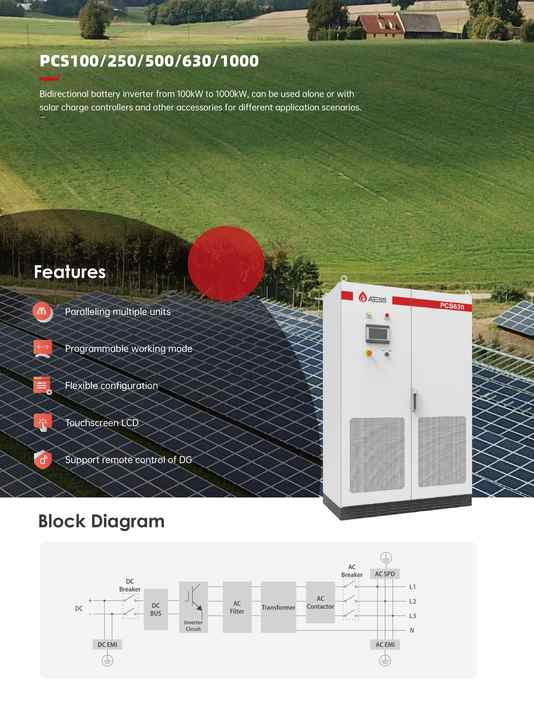 Micro Grid System Application Atess PCS Series PCS1000 1000kw 1MW ...