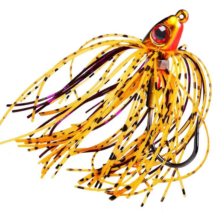 Skirted Spinner Jig Lures Anti-Snag Bionic Artificial Baits Lead-Head ...