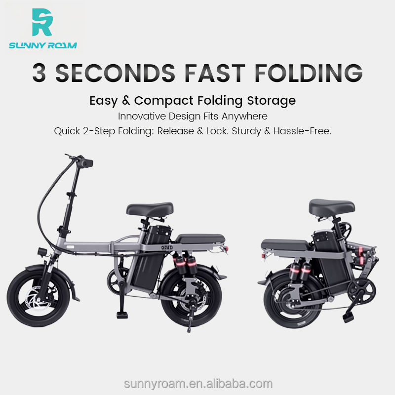 Bicicleta Electrica 2 Wheel Mini Folding E Bicycle Folding E Bike Disc ...