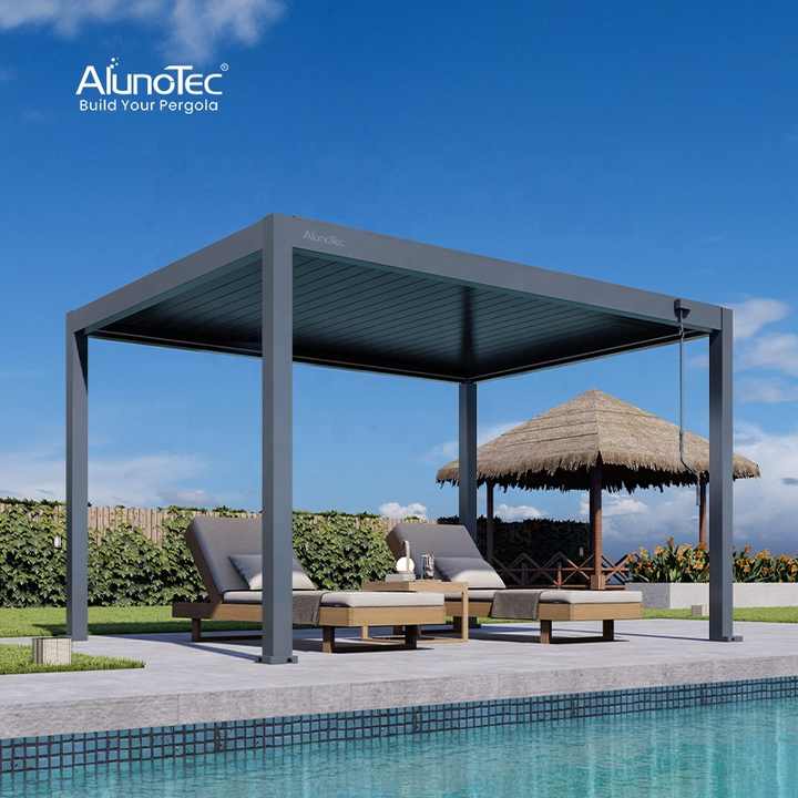 Pergoeco Motorized Wall Mounted Modular Pergola Gazebo