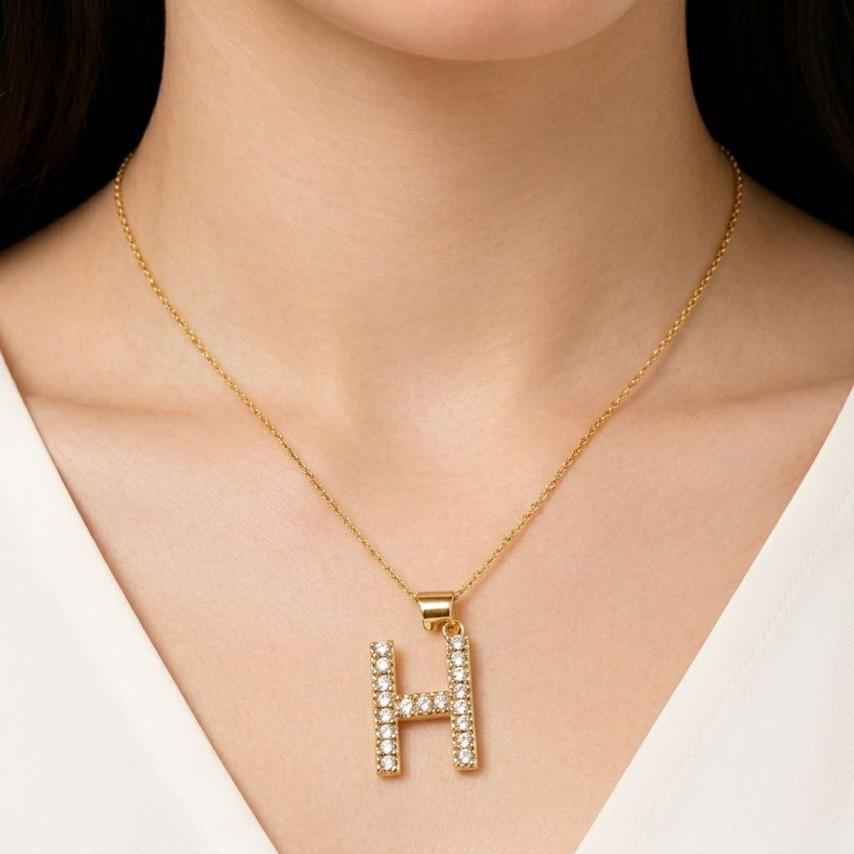 XUPING Jewelry Wholesale 14K Gold Plated Copper Letter Zircon Dangle ...