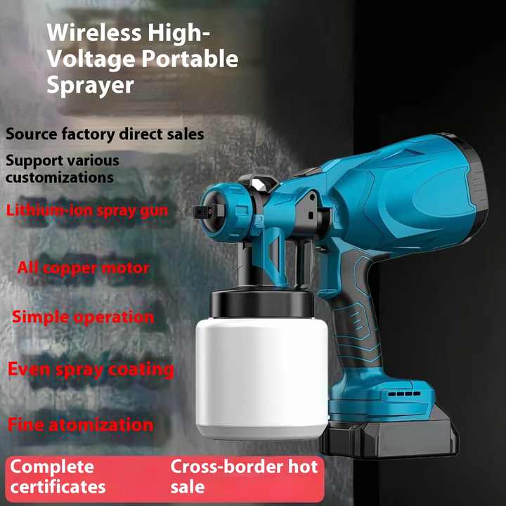21V Lithium Sprayer Gun Wireless Spray Machine Electric Woodworking ...