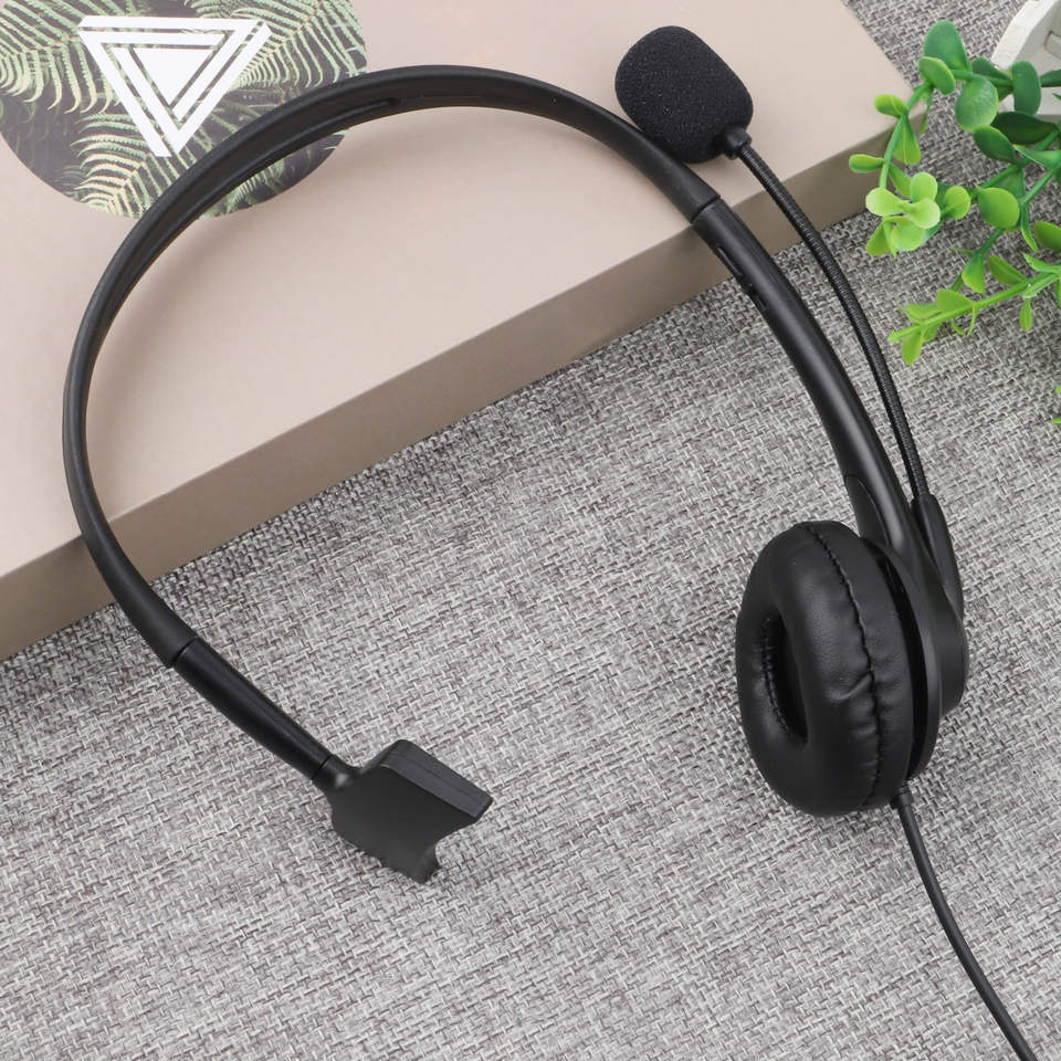 New Single Ear Office Headphones Noise Cancelling Over-Ear USB Wired ...