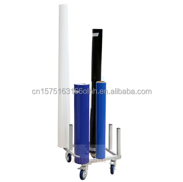 OEM Fabric Vinyl Roll Stand 360 Caster Durable and Stable Metal Vinyl ...