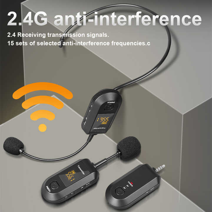 T9 Portable Wireless Lavalier Microphone Headset Microphone for ...