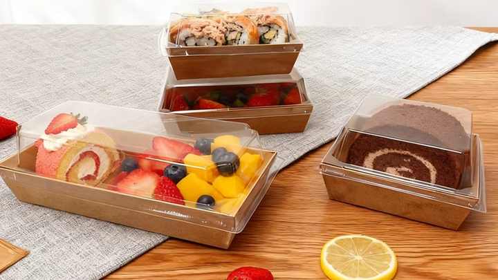 Rectangular Paper Sushi Container Food Kraft Paper Sushi Paper Boxes ...