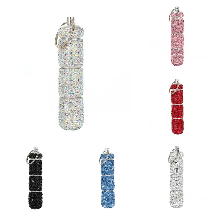 Pill Case Medicine Storage Box Organizer Bottle with Keyring Portable ...