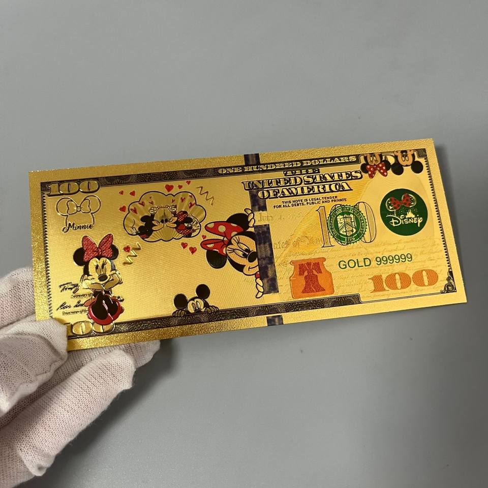 8 Models Cartoon Mouse Gold Foil Plastic Commemorative Banknote Anime ...