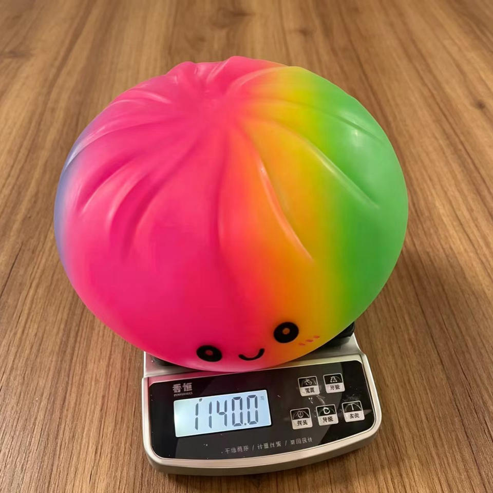 Hot-selling rainbow Giant Dumpling Squishy Toy with Steamer 25cm Jumbo ...