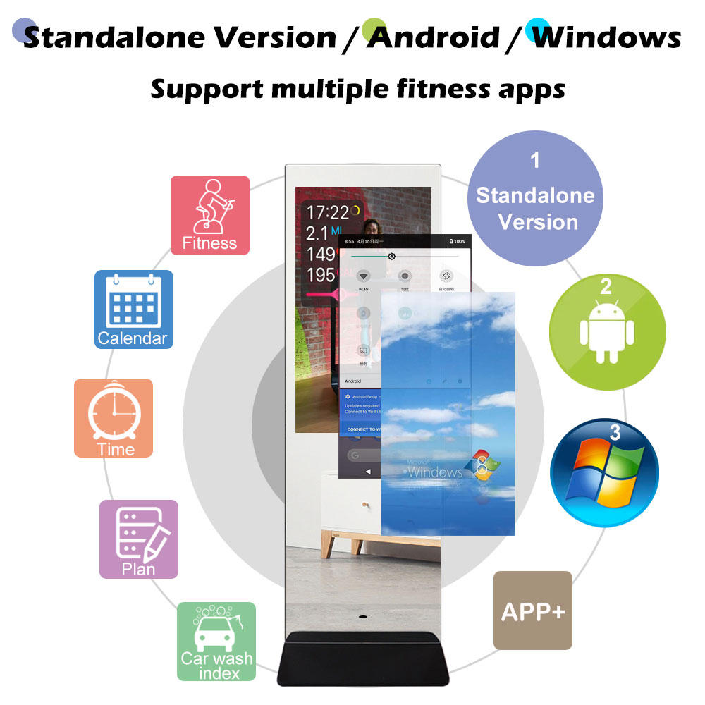 32 inch LCD smart mirror display clothing store vertical advertising ...