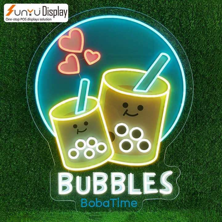 Custom Bubble Tea Neon Signs for Wall Decor Acrylic Milk Tea Light Up ...