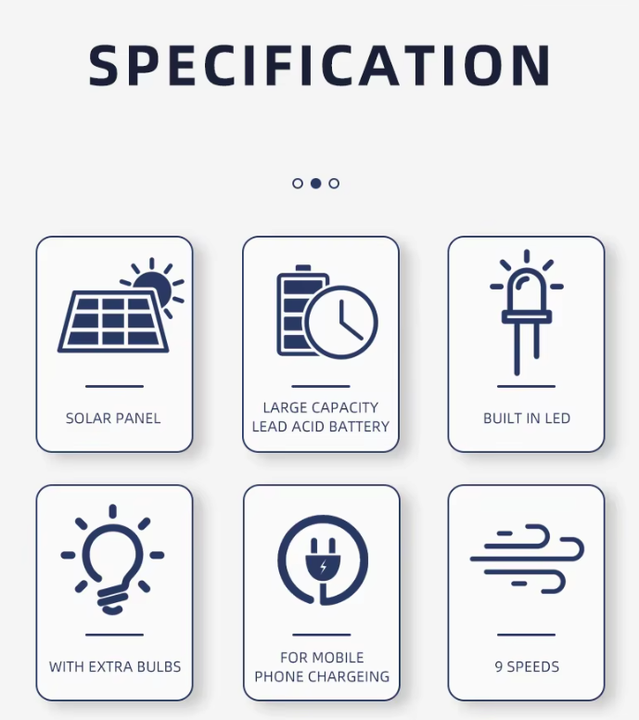 16-Inch Solar & Rechargeable LED Light Standing Fan AC DC with Digital ...