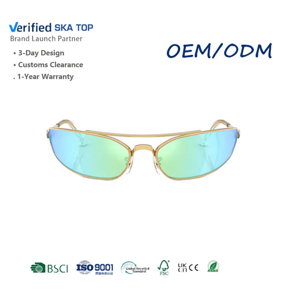 Retro Custom Logo Designs UV400 Protection High Quality Metal Frames ...