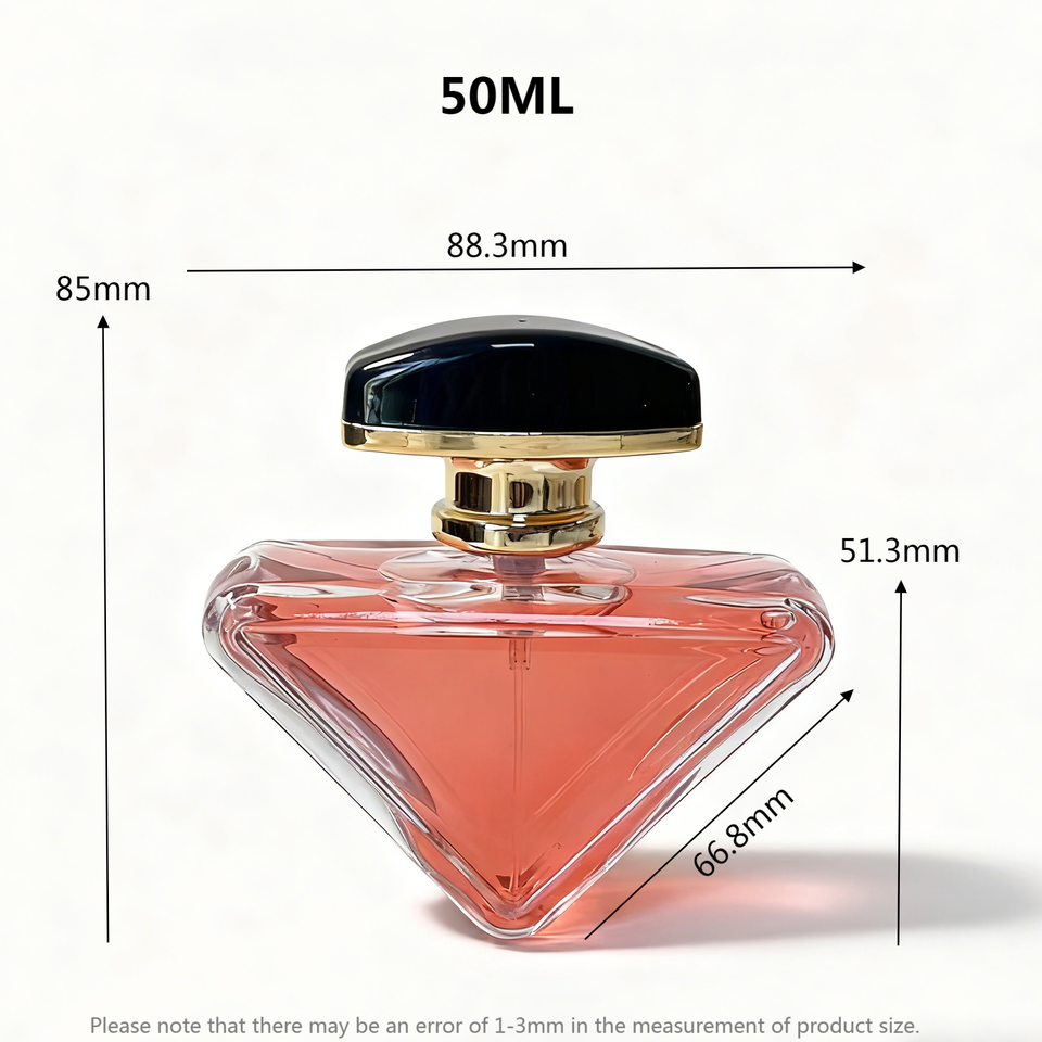 Triangle 50ml Aluminium-Plastic Clear Wholesale Empty Acrylic+PP Glass ...