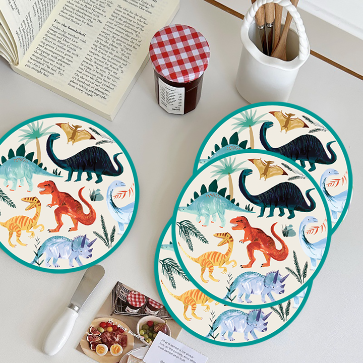 Blue Dino Paper Plate Picnic Dinner Tableware Supplies Dino Theme ...