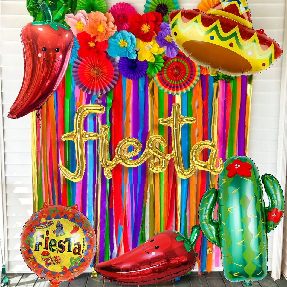 2026 Fiesta Party Decoration Balloons Mexican Fiesta Party Decorations ...