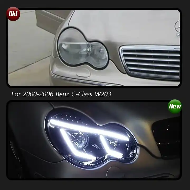 For 2000-2006 Mercedes-Benz C-Class Headlight Assemblies W203 LED ...