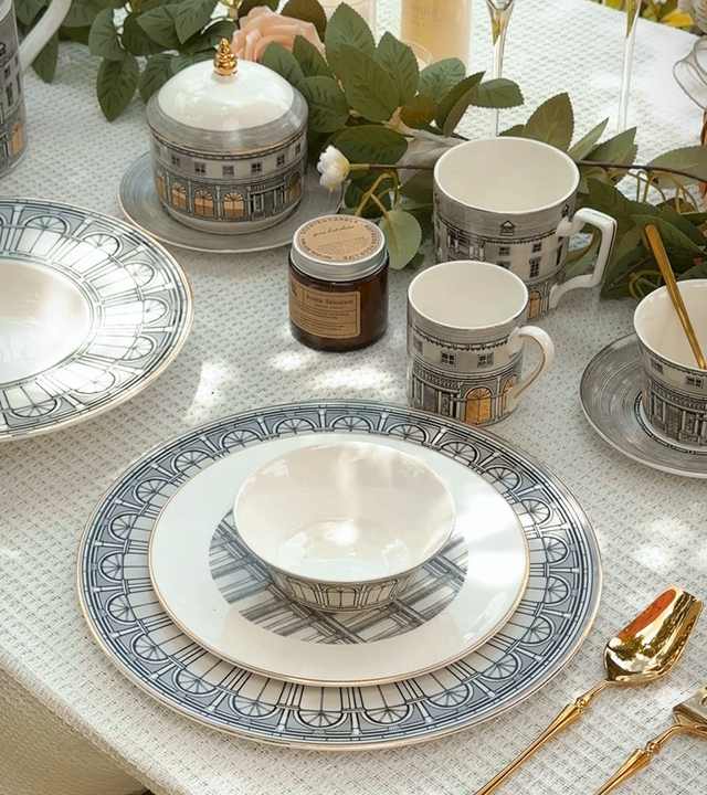 Elegant Porcelain Dinner Plate Set for Wedding & Events