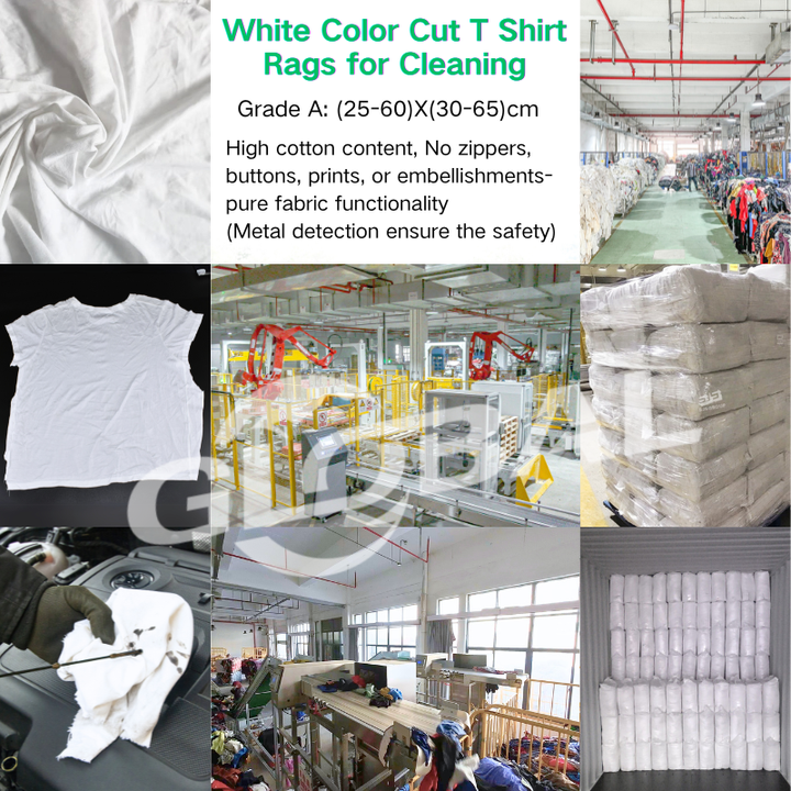0-400kg Bag White Cotton Rags Fabric Scraps Industrial Use 100 Cotton ...