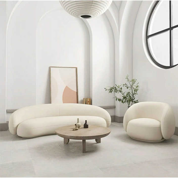 Modern White Circle Sofa - Minimalist Contemporary Design