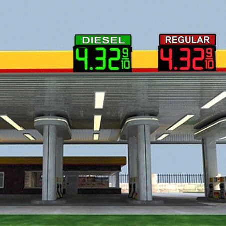 Digital Gas Station Display 18inch Rotulos Led Programable LED Gas ...
