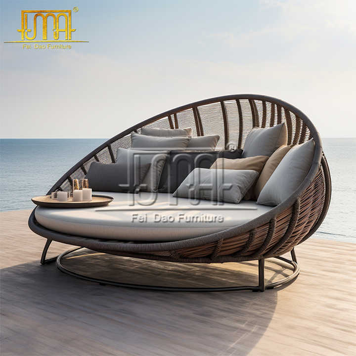 Swimming Pool Use Wicker Nest Outdoor Daybed Lounge Bed
