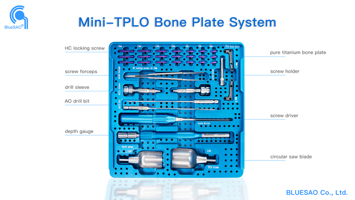 Bluesao Veterinary TPLO Kit - Mini Bone Plate Set for Dog Surgery