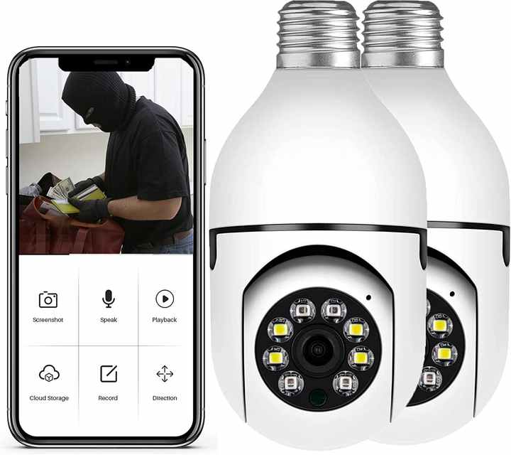 Smart Home Camera Bulb 360 - Wifi CCTV with Night Vision