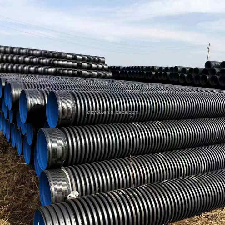 Professional Manufacturer's DN200-800mm HDPE Double Wall Corrugated PE Pipe Sn4 Sn8 Flexible ...