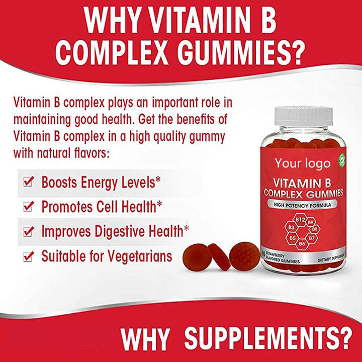 OEM Vitamin B Complex Gummies with B1 B6 B12 Energy Support and ...