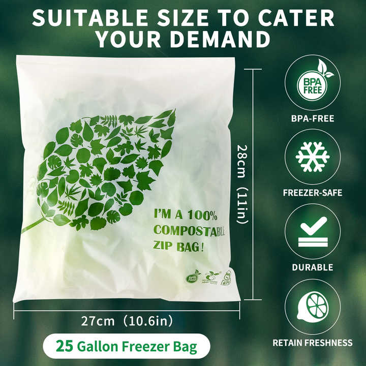 PLA Eco Plastic Packaging - Biodegradable Ziplock Bags