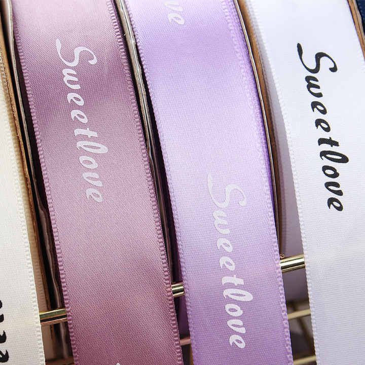 Factory Personalized logo Satin Ribbon 25mm Ribbon Single Face 100% ...