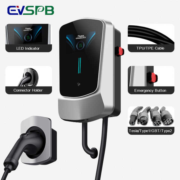 GBT 7KW Wall-mounted Electric Vehicle Charging Station Wallbox EV ...