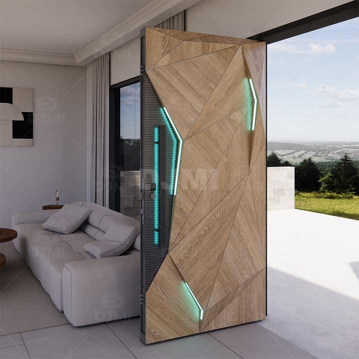 American Modern Solid Wood Entrance Doors - Durable & Stylish