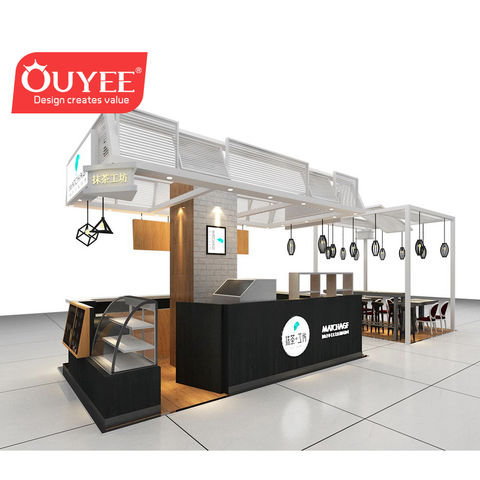 Modern Coffee Shop Interior Design with LED Counter Display