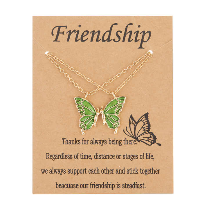 12 Sets Collares de Amistad Creative Best Gift BFF Butterfly Necklace Set