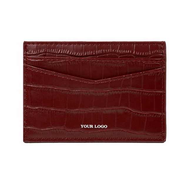 Wholesale Custom Logo Slim Leather Credit Card Holder Wallets