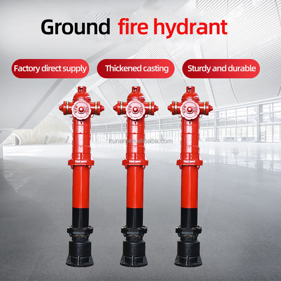 Red Epoxy Painted Outdoor Fire Hydrant 4 Inch Two Way Ground Pillar ...