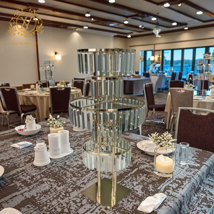 100cm Tall Gold Metal Flower Stands - Elegant Wedding Centerpieces