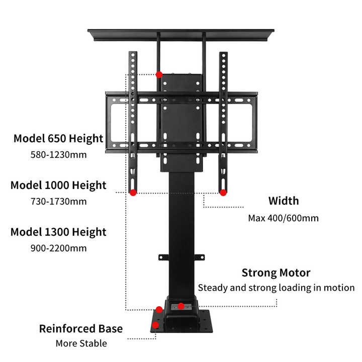 Smart Electric Motorized TV Lift Stand - Adjustable & Secure
